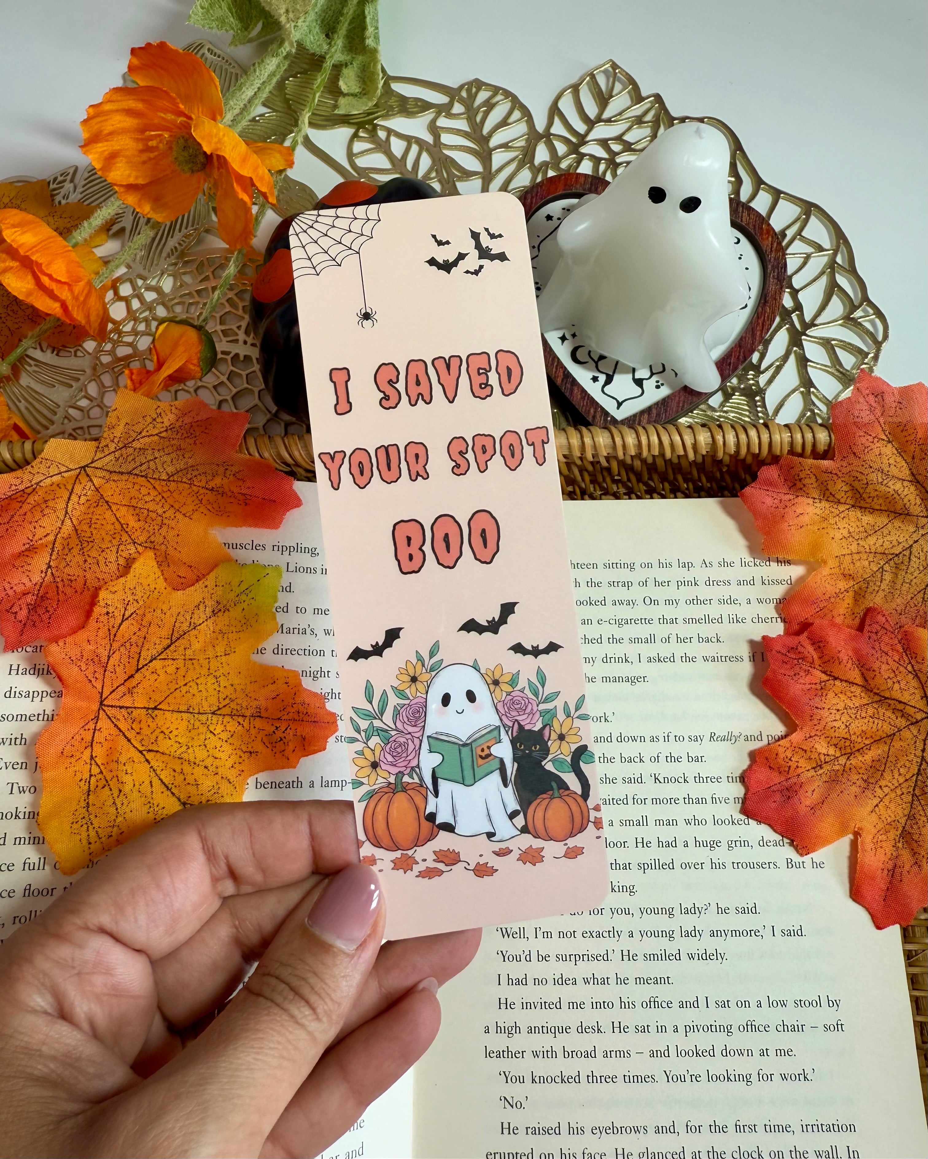I saved your spot Boo Bookmark – Hooked on a Book